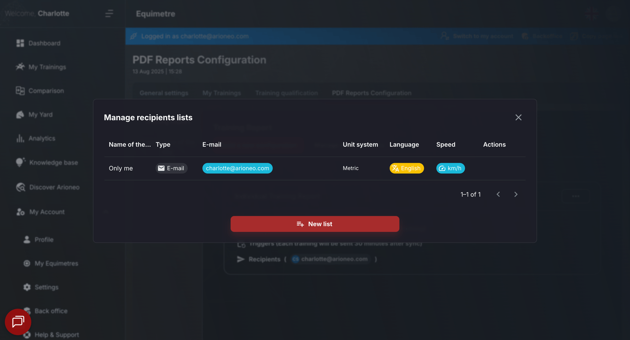 How to set up automatic sending of PDF training reports